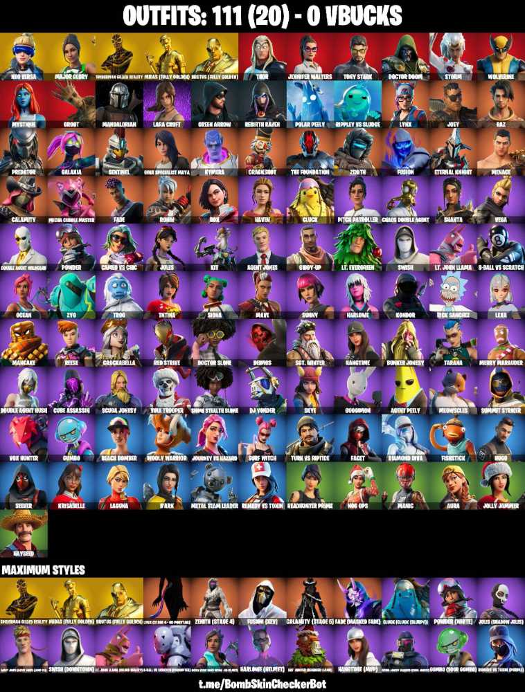111 SKINS+NEO VERSA+YULE TROOPER+LARA CROFT+MANDALORIAN+GILDED SPIDER ...