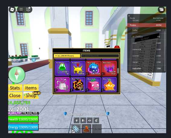 Blox Fruits / Gas Inventory / Shadow Inventory / 4m Beli / Unlinked