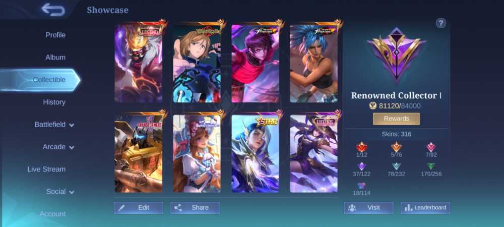[Negotiable] 316 Skins | 1 Legend Franco | 1 JJK Melissa (Nobara) | 2 ...