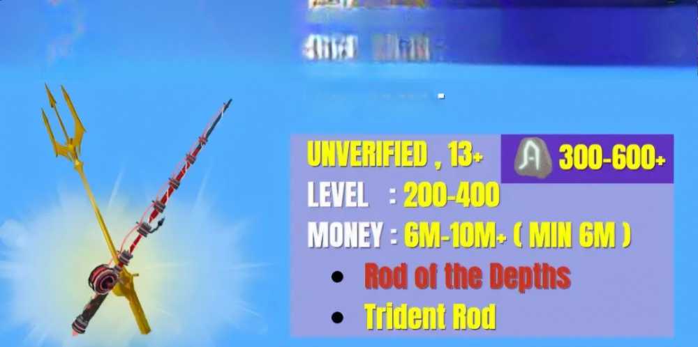 Fisch 6-10M+ Money, 300+ Enchant Relic, Rod of The Depths and Trident Rod