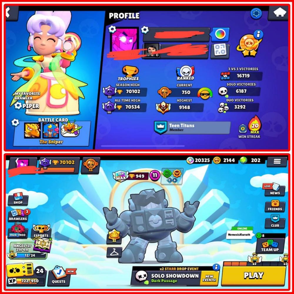 RARE & PREMIUM 70k+ TROPHIES 61 TOTAL MAX BRAWLERS (22 HC) 146 TOTAL ...
