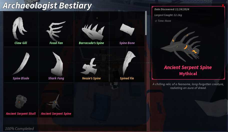 (FISCH) - All of the Archaeologist Bestiary - Archeologist's Fossil