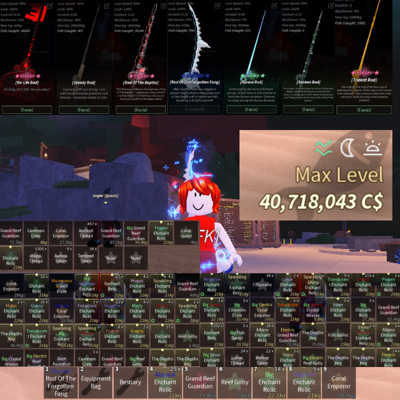 ID41_Fisch | Level 750 Max- 40m C$ | Rod of the Forgotten Fang, No-Life ...