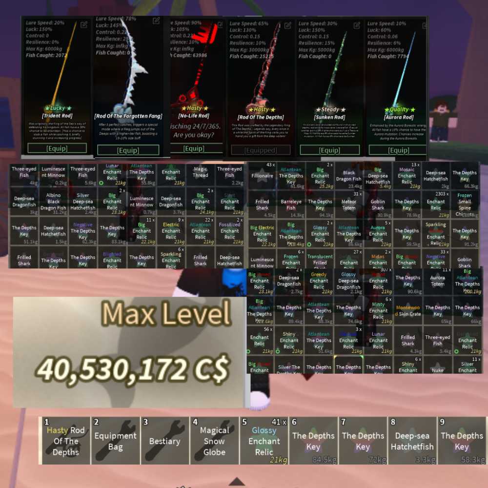 ID 236 Fisch: Level 750 Max- 40m C$ - Rod of the Forgotten Fang, No ...