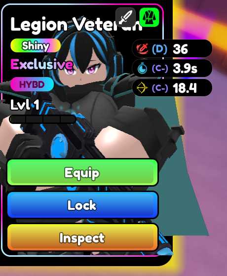 Anime Defender (Roblox) - Shiny Legion Veteran *Unevo*