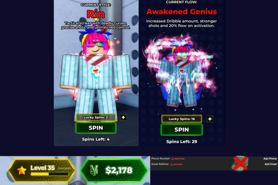 ROBLOX Blue Lock: Rivals (Rin Awakened Genius)