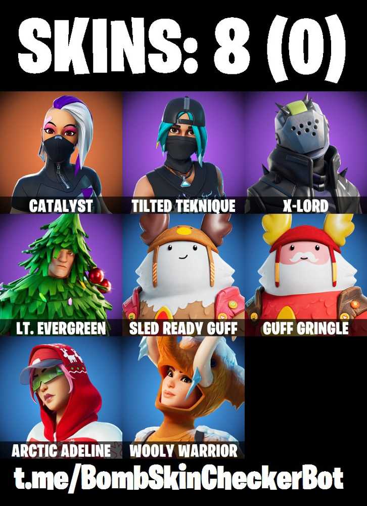 PC/PSN/XBOX 38 Cosmetics / 8 SKINS Catalyst , Tilted Teknique , X-Lord ...