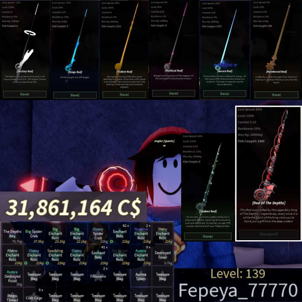 Rod Of The Depths | Trident Rod | Kings Rod | Aurora Rod | Destiny Rod ...