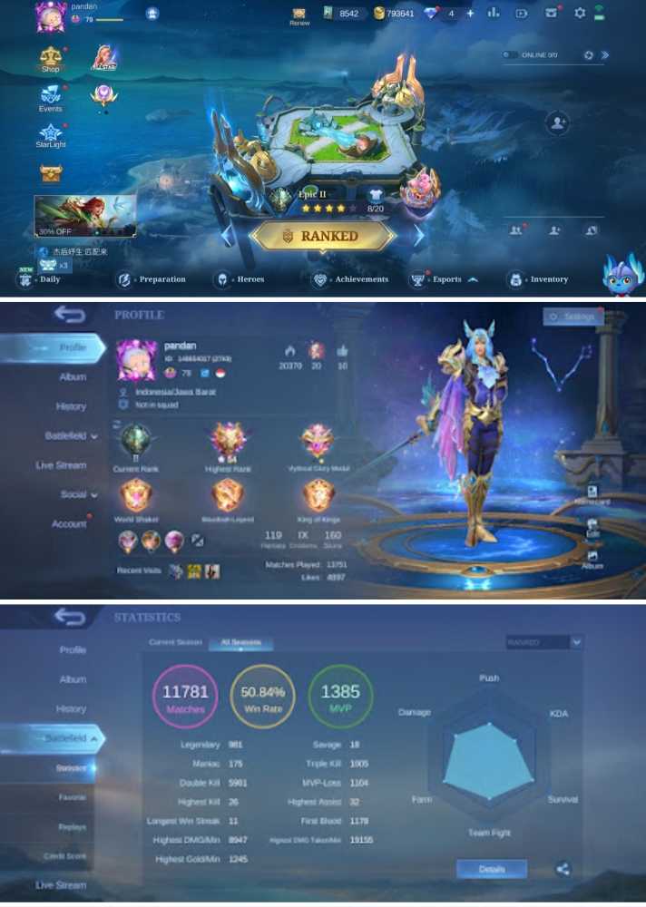 #305 - FULL MAXED EMBLEMS - SKINS 160 - HEROES 119 - ZODIAC LANCELOT ...