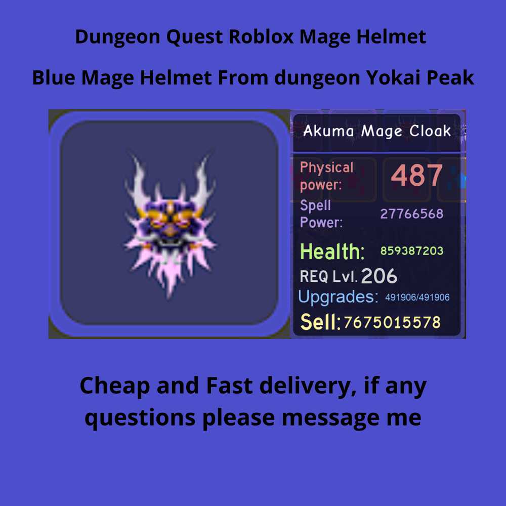 Roblox - Dungeon Quest | Mage Helmet | Akuma Blue Mage Helmet | Yokai ...