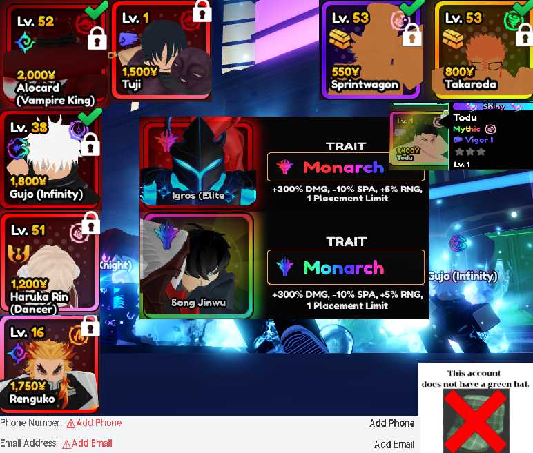 Anime Vanguards Shiny SJW Monarch , Igris Monarch and todo shiny and ...