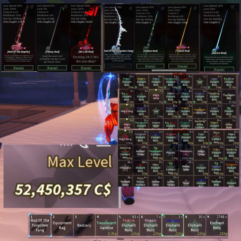 ID 360 Fisch: Level 750 Max- 52M C$ - Rod of the Forgotten Fang, No ...