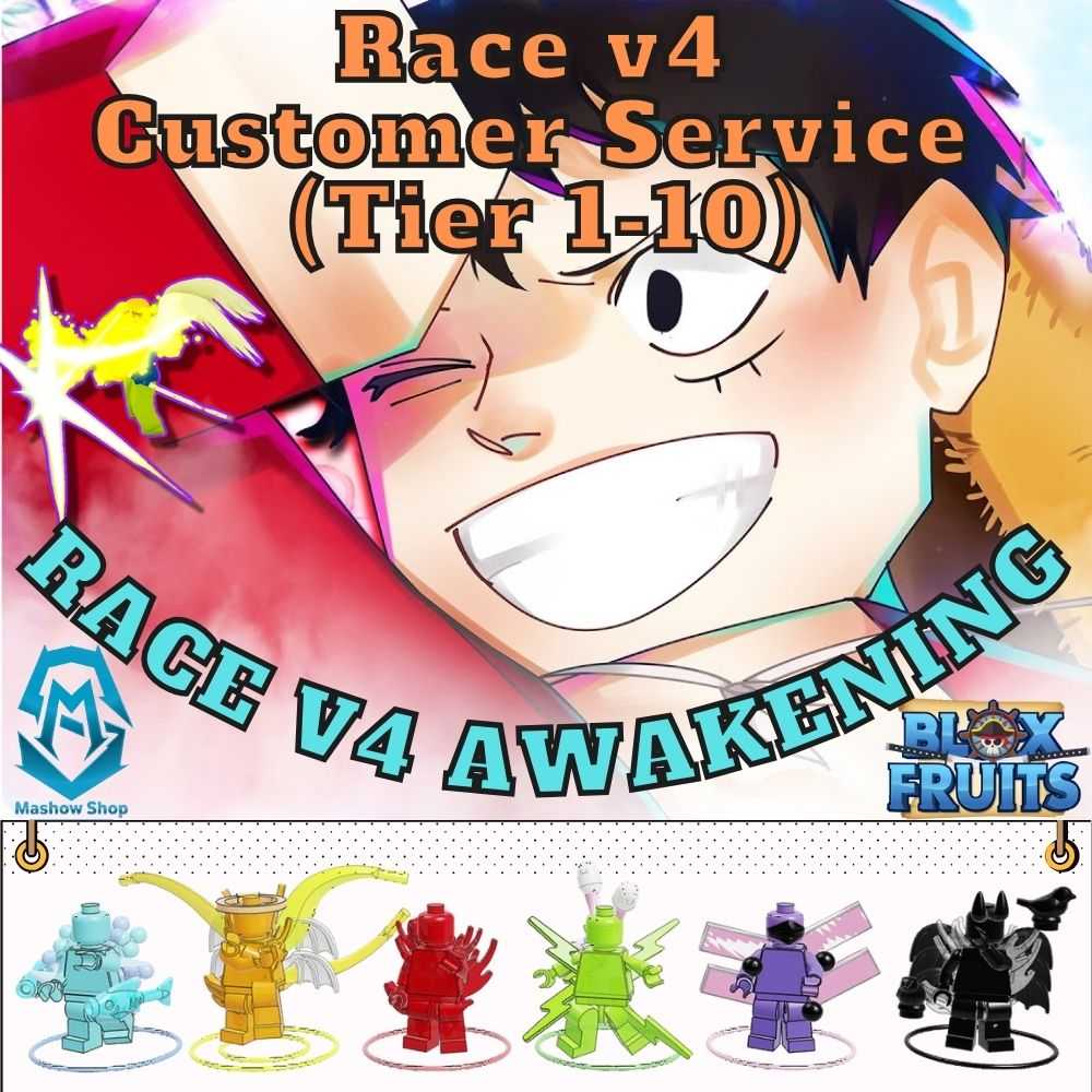 Race v4 Customer Service (Tier 1-10) All race v4 (Shark,Angel,Rabbit ...