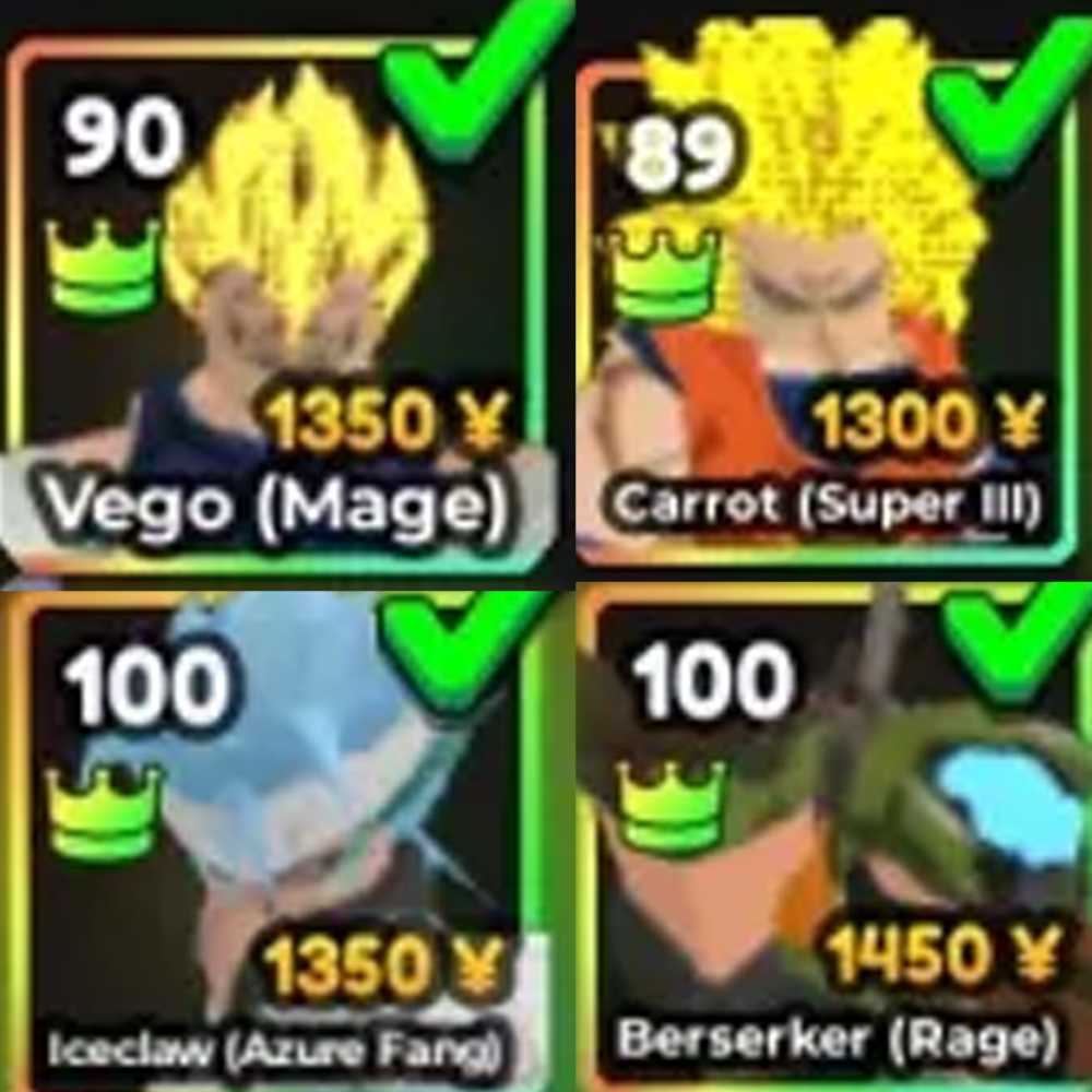 UNIQUE VEGITO, GUTS,IICECLAW 4 UNIQUE ACCOUNT UNVERIFIED CLEAN | ANIME ...