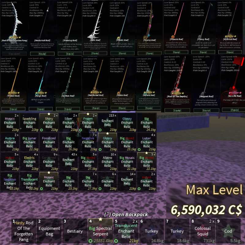 ID179Fisch: Level 750 Max 6M5 C$ - Rod of the Forgotten Fang,Phoenix ...