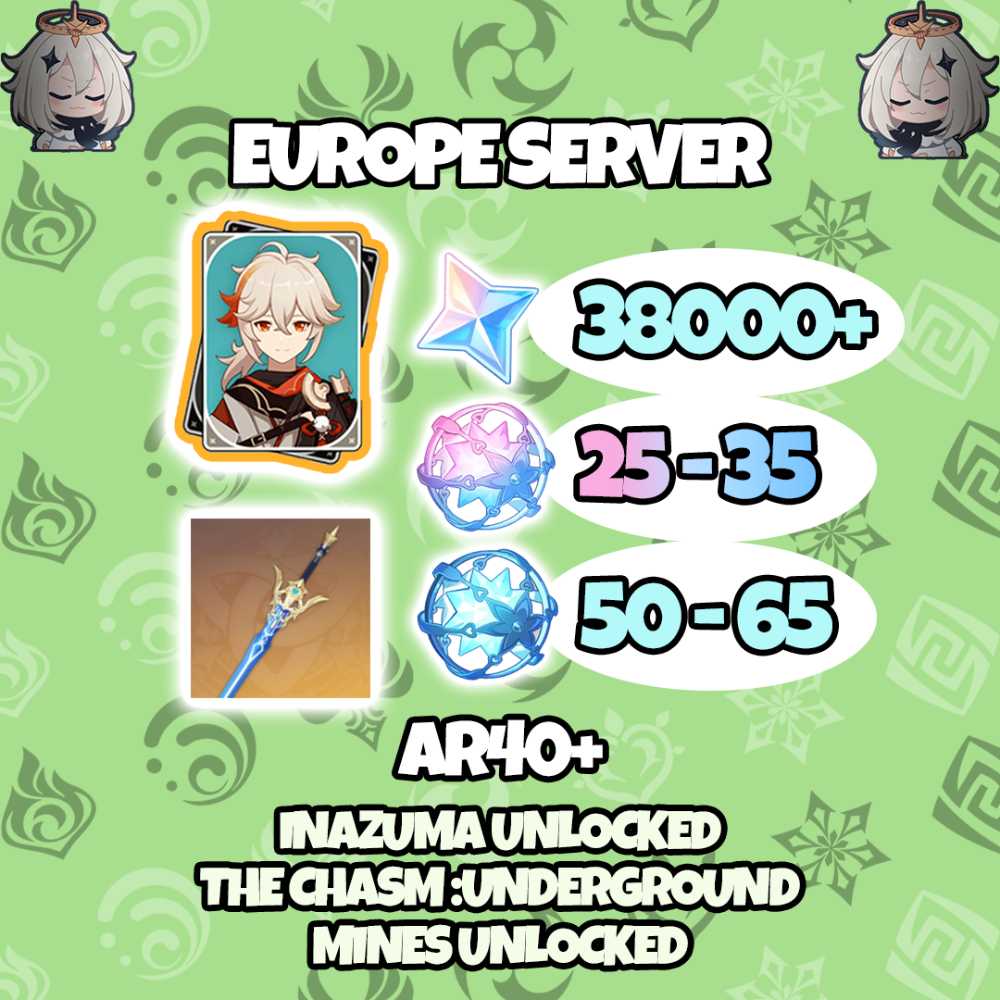 [Europe] Kazuha + Signature Weapon + 340 Wishes | AR40+ | 38000 ...