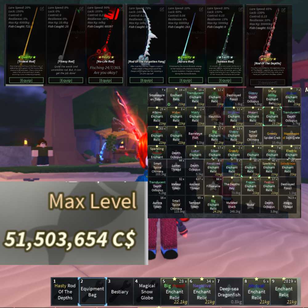 ID 305 Fisch: Level 750 Max- 51m C$ - Rod of the Forgotten Fang, No ...