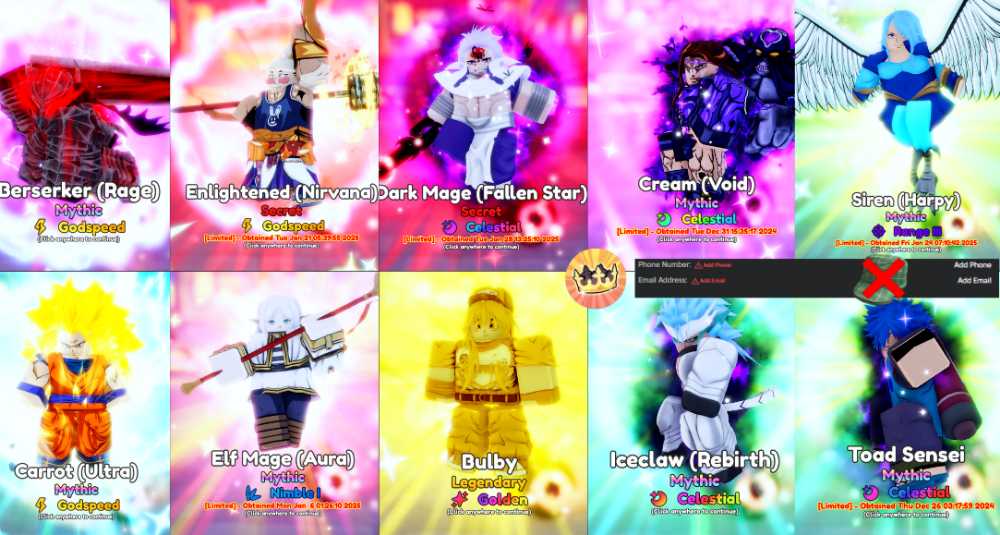 Anime Adventures (Meta)Celestial Dark Mage (Fallen Star) Roblox 56 VIP
