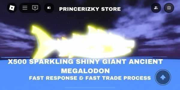 x500 Sparkling Shiny Giant Ancient Megalodon