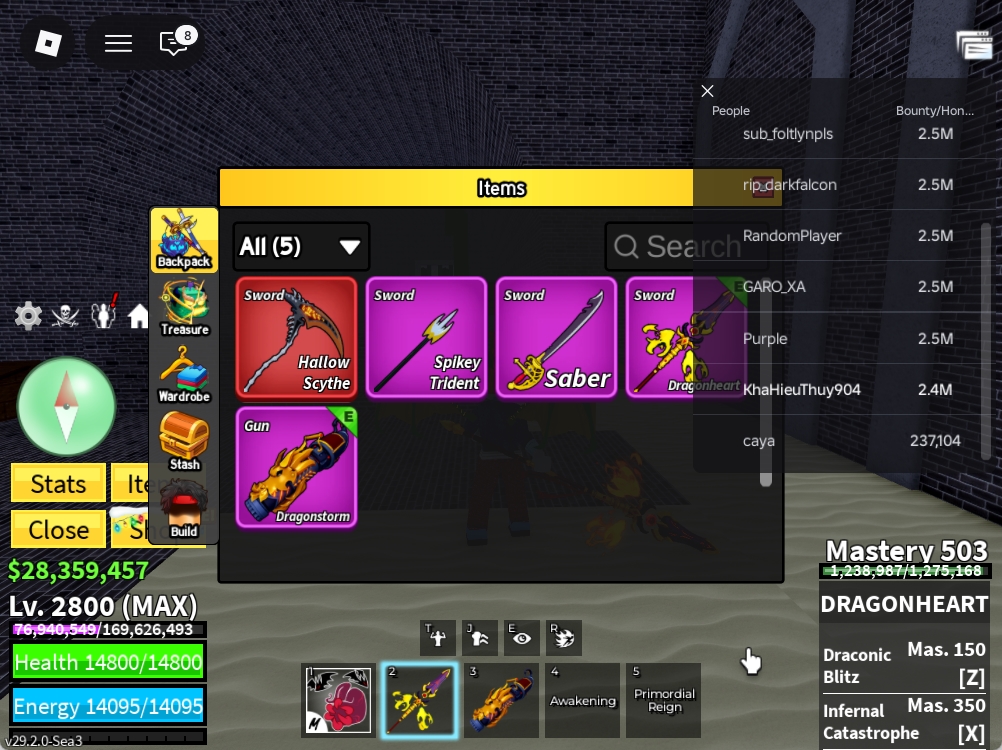 ID 346:LV 2800+SANGUINE ART+ Dragon Heart + Dragon Storm RACE DRACO V4 ...