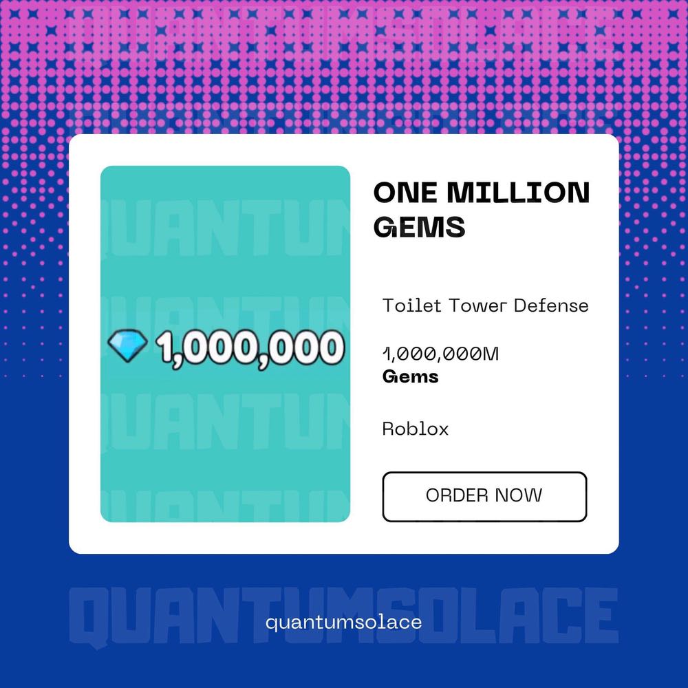 Cheap 1m 1 million 1,000,000 toilet tower defense gems TTD gem Roblox