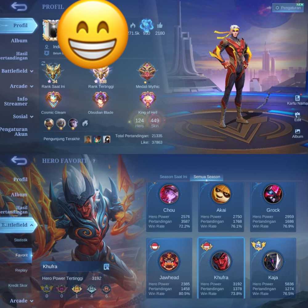 Highest 538 Stars. High win rate Tank. 449 Skins. 3 Legend. 3 Collector ...