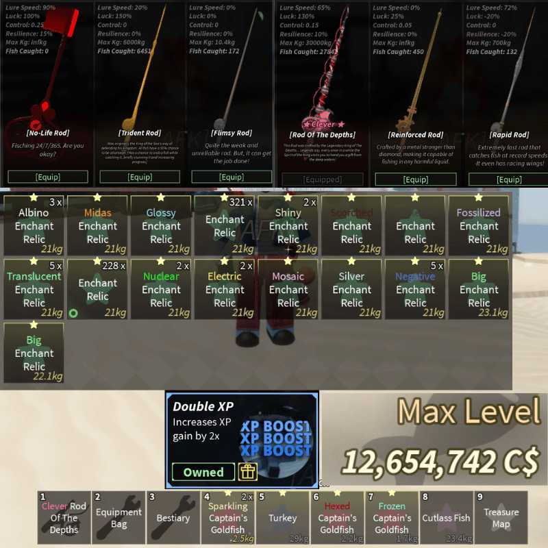 SALEID198Fisch: Level 750 Max 12M6 C$ - No-Life Rod , Rod of the Depths ...
