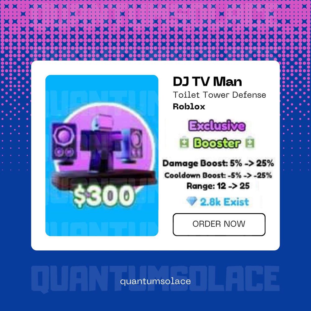 DJ TV MAN | New Exclusive | Toilet Tower Defense | TTD Roblox