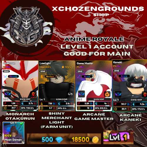 Anime Royale - Level 1 Account for Starters! MONARCH Otakurun - SHINY ...