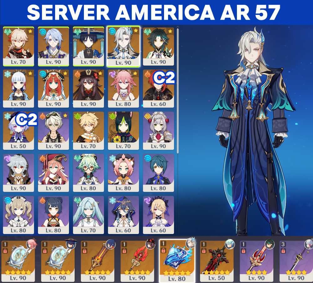 ⭐️SERVER AMERICA (NOT ASIA) AR 57⭐️ Kazuha + Ayato + Wanderer ...