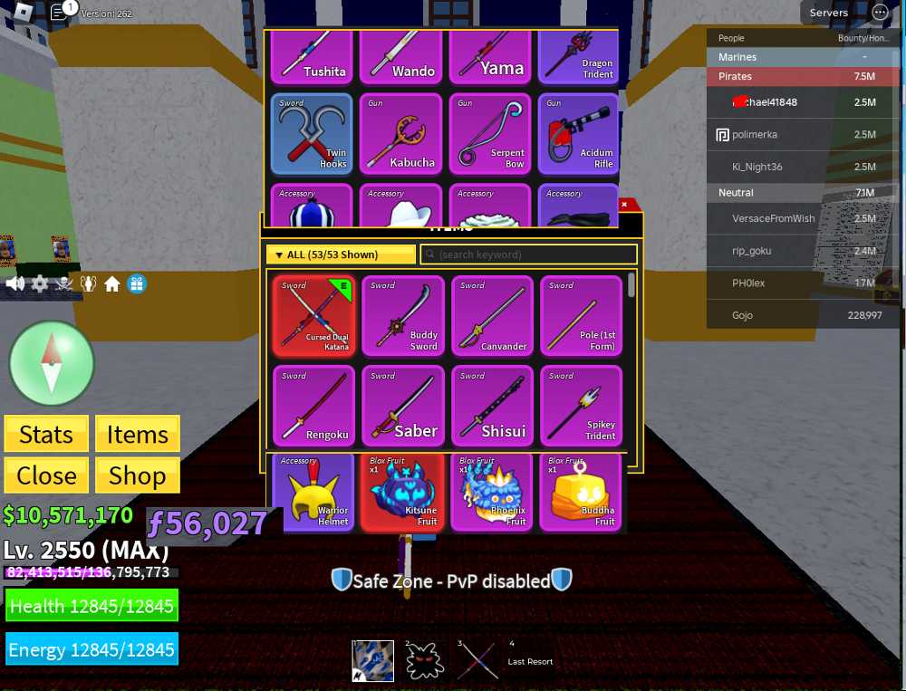 Blox Fruits / Kitsune-Buddha Inventory / CDK-GHM / 10m Beli / 56k ...