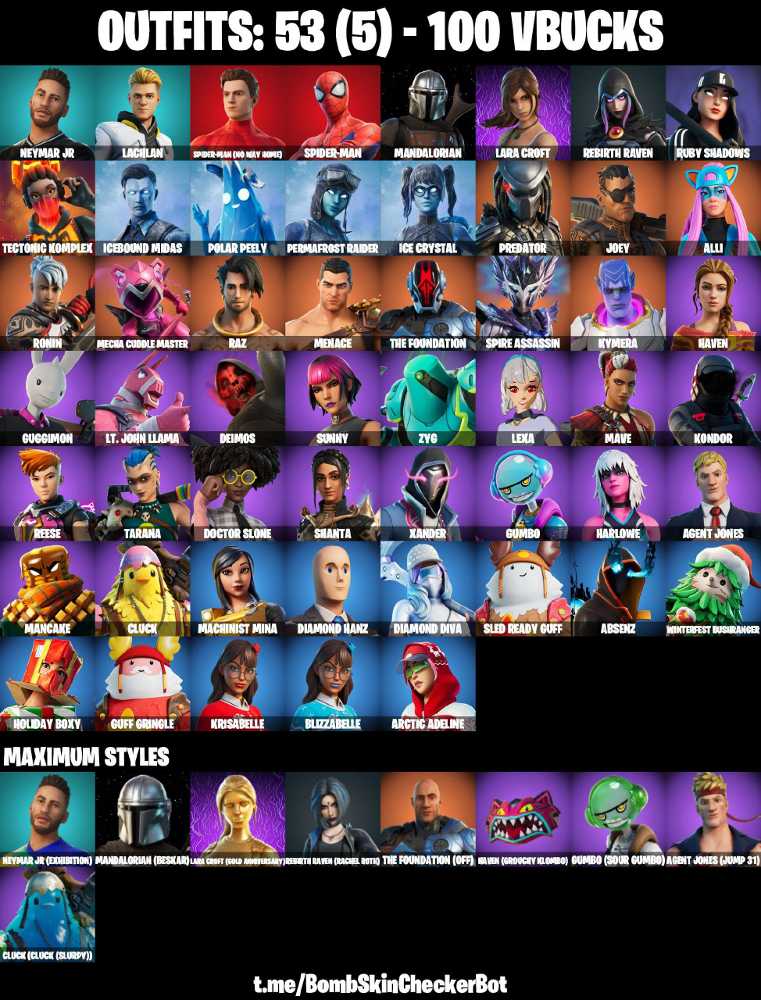 53 SKINS | SPIDER-MAN NO WAY HOME | MANDALORIAN | LARA CROFT | SPIDER ...