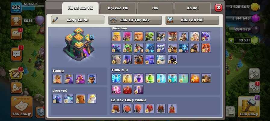 TH14-FULL MAXED WALL WITH 10.500 GEMS-VERY NICE TROOPS-6 BUILDERS-LEVEL ...