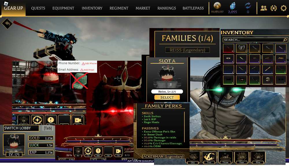 Attack on Titan Revolution Lv.175 Relss+Ackerman (Legendary) (Attack ...