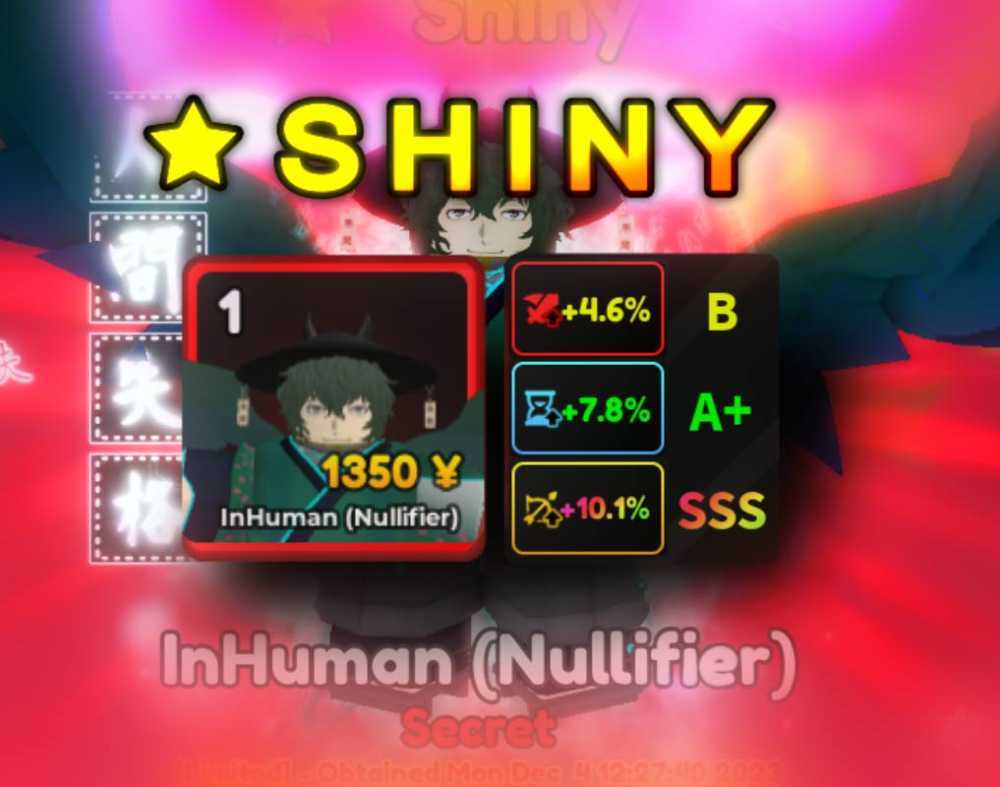 Shiny Inhuman nullifier evo range sss Anime Adventures AA [Please read ...