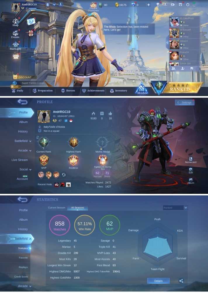 #347 - FULL MAXED EMBLEMS - SKINS 71 - HEROES 62 - WINRATE GG - RECAL ...