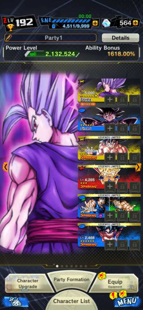 8* UL beast, UL Turles , LL Soul bomb goku , Daima ssj Goku