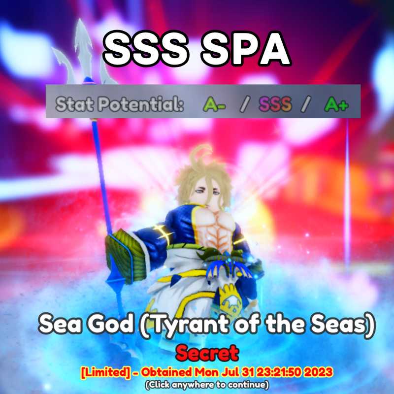A458Sea God Evo SSS Spa - Anime Adventures - Instant Delivery