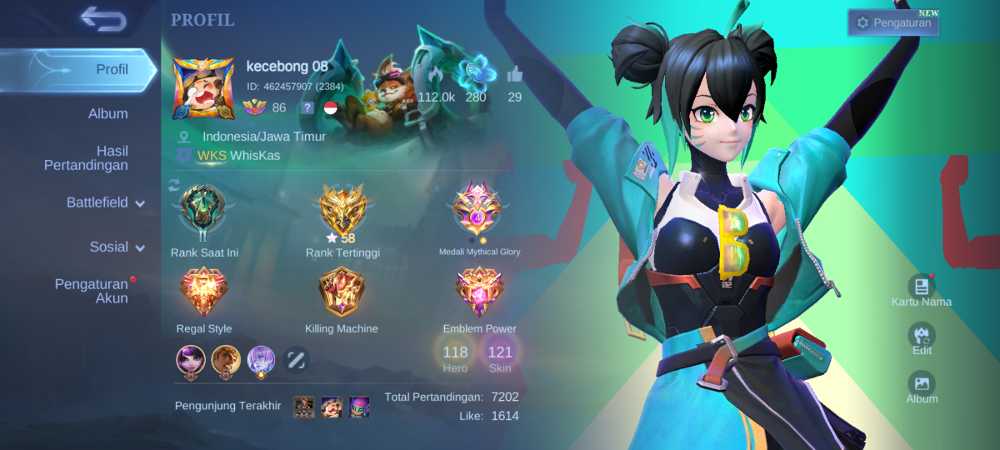 Hero 118 skin 121 | EMBLEM ALL MAX | WAN WAN MWORD | SKIN GOOD | HERO GOOD| INSTAN DELIVERY