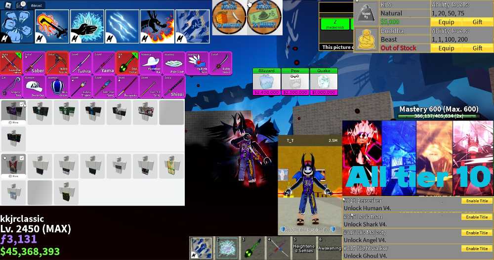 All Race V4 tier 10 Human V4 tier 10, Ghoul V4 tier 10, Shark V4 tier ...