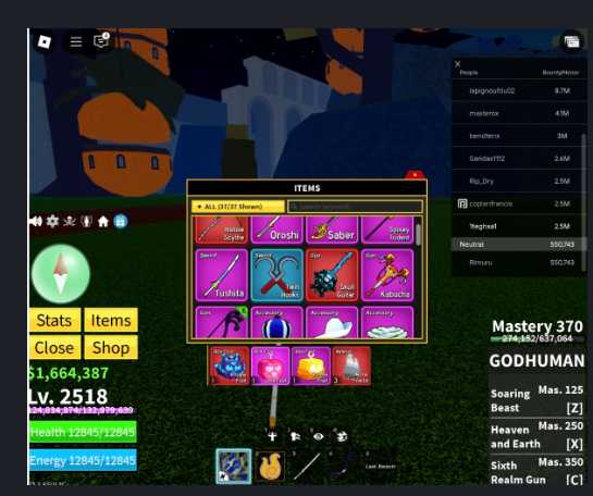 Blox Fruits / Kitsune Inventory / CDK - GHM / Light / 15m Beli / Unlinked