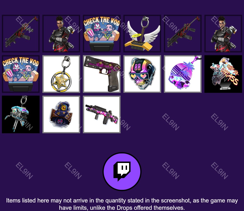 Twitch Drops Winter's Haunt Drops Apex Legends [Total 15 Items]