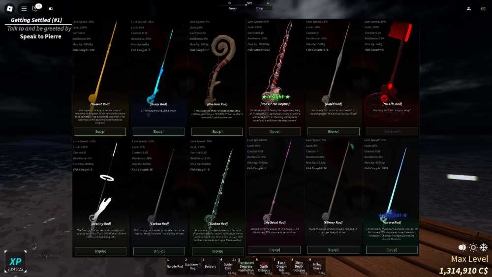 Lv.750 | No-life Rod+ Rod of the Depths + Sunken Rod + Trident Rod ...