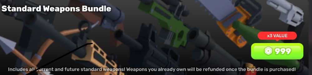 Rivals - Standard Weapon Bundle (999ROBUX) Fast Delivery [GIFT GAMEPASS]