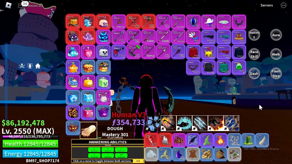 Blox Fruit Account Lv:2550Max | Full Awaken Dough | GodHuman | Cursed ...