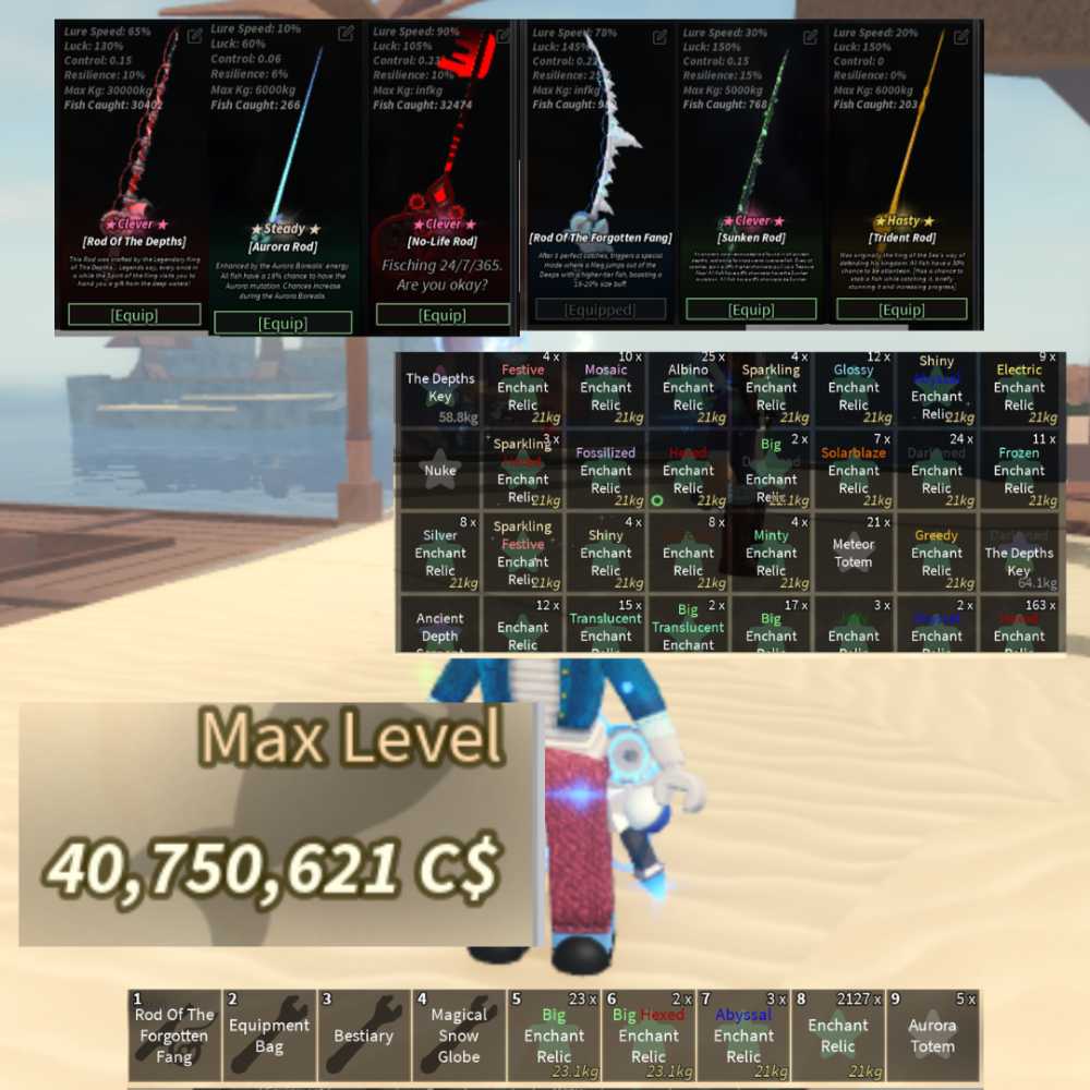 ID 203 Fisch: Level 750 Max- 40m C$ - Rod of the Forgotten Fang, No ...