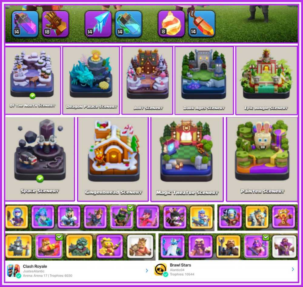 10+ SCENERIES 20+SKINS LEGENDARY GAUNTLET + ARROW + FIREBALL300$+ WORTH ...