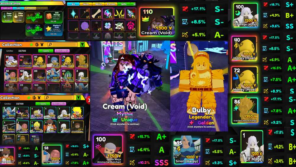 UNIQUE CREAM - BULMY GOLDEN AND ICECLAW - DIVINE DEATH NINJA SSS RNG ...