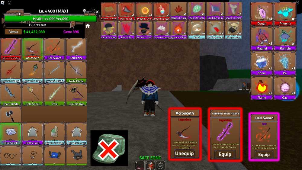 new 017 King Legacy // Level 4400 MAX //396 // Green Money 41M