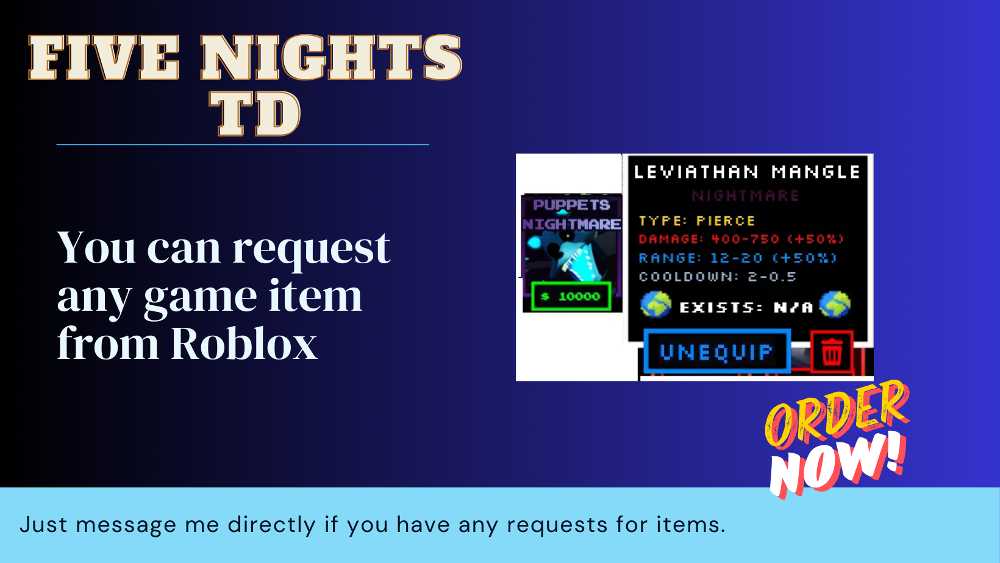 Roblox- Five Nights TD- Leviathan Mangle